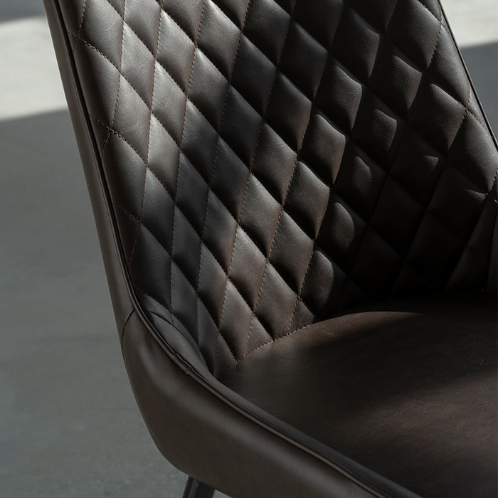 Set of 2 Ofcasa Zack Diamond Faux Leather Dining Chairs