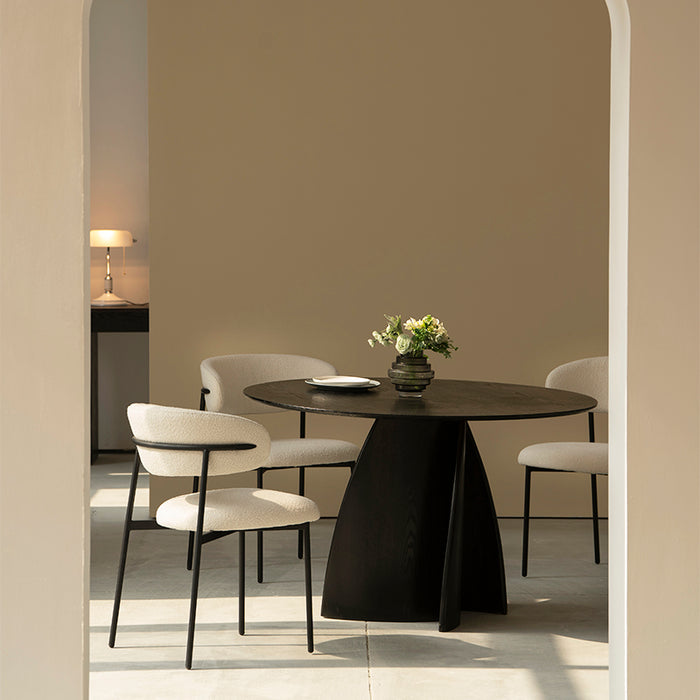 OFCASA Gemma Round Dining Table | Sleek Black Centrepiece
