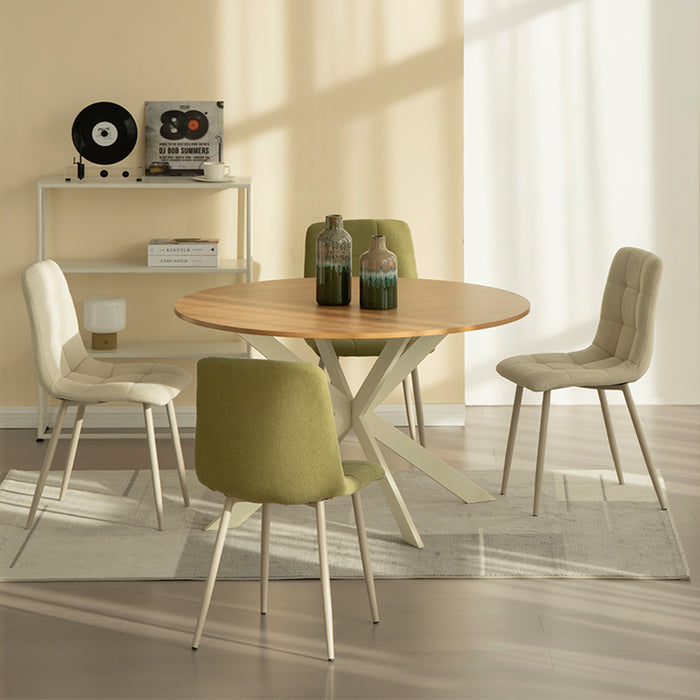 OFCASA Tilly Round Dining Table | 120 cm Wood-Effect