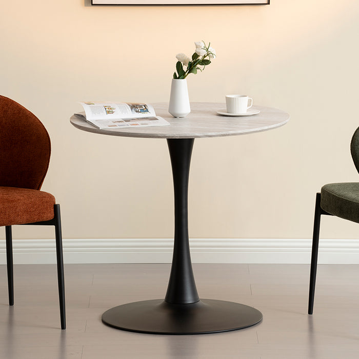 Tiana Round Dining Table & 2 Bard Dining Chairs [Dining Set]